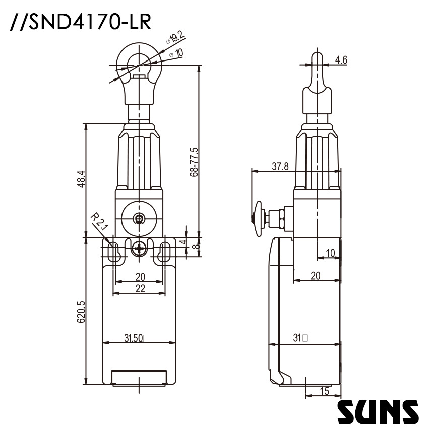 SUNS美国三实SND4170-LR安全拉绳开关（双向动作式）塑料壳体-阿里巴巴