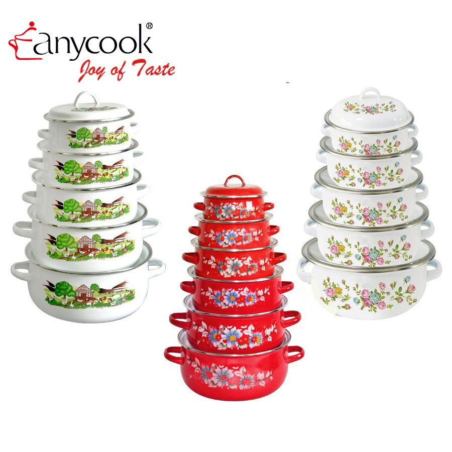 Wholesale Anybook enamel enamel soup pot two-ear milk pot non-stick ...