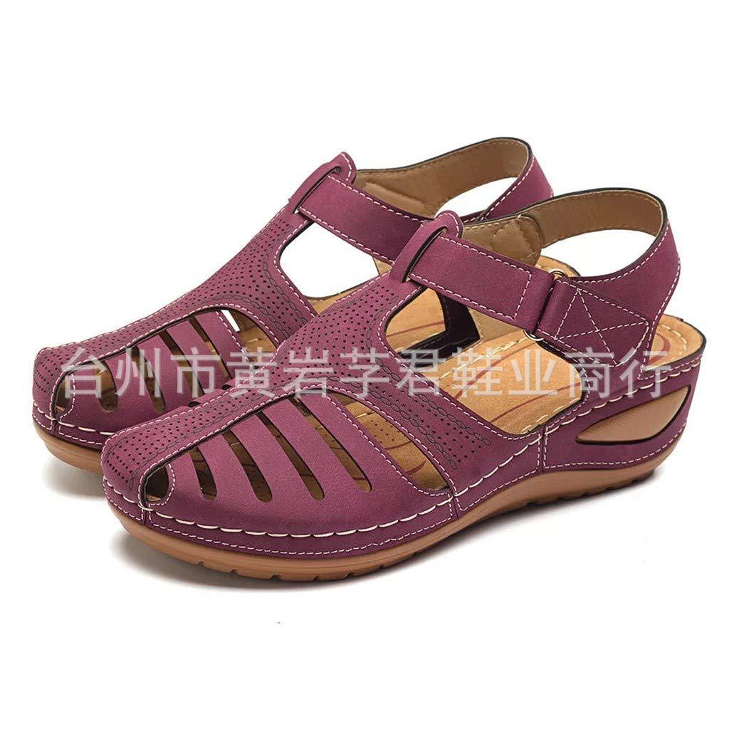 New 2020 retro women's sandals cross border anti slip hollow beach ...