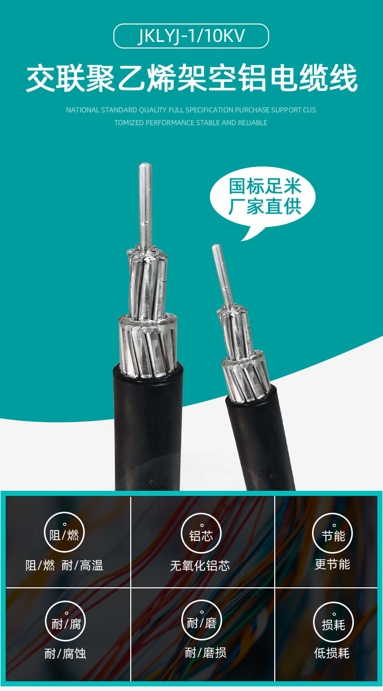 国标铝芯电缆 单芯低压架空线 聚氯乙烯1kv10kv铝芯架空电缆线-阿里巴巴