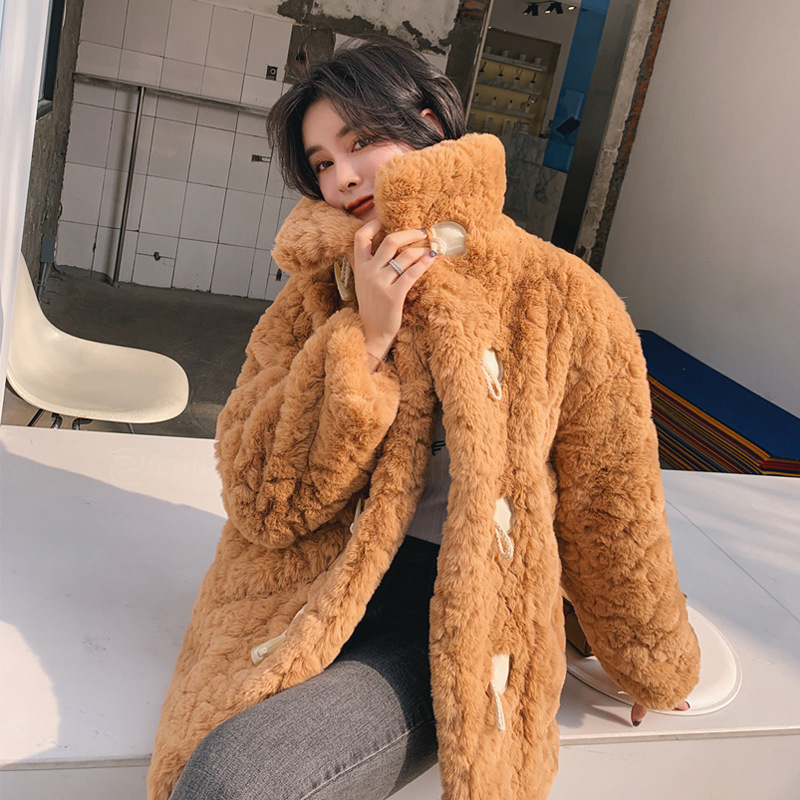 Lambskin Coat Women's Mid-Long 2022 Winter Teddy Faux Fur Sheep Sheep ...