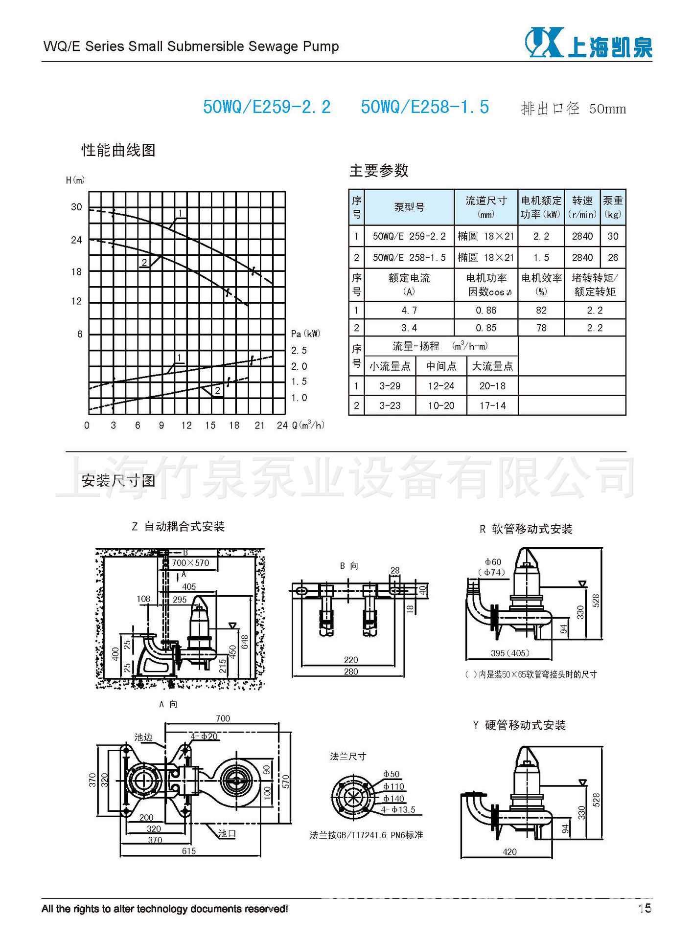 上海凯泉污水泵WQ/E小型 WQ新一代潜水 WQ/D型汛期排污泵现货联保-阿里巴巴