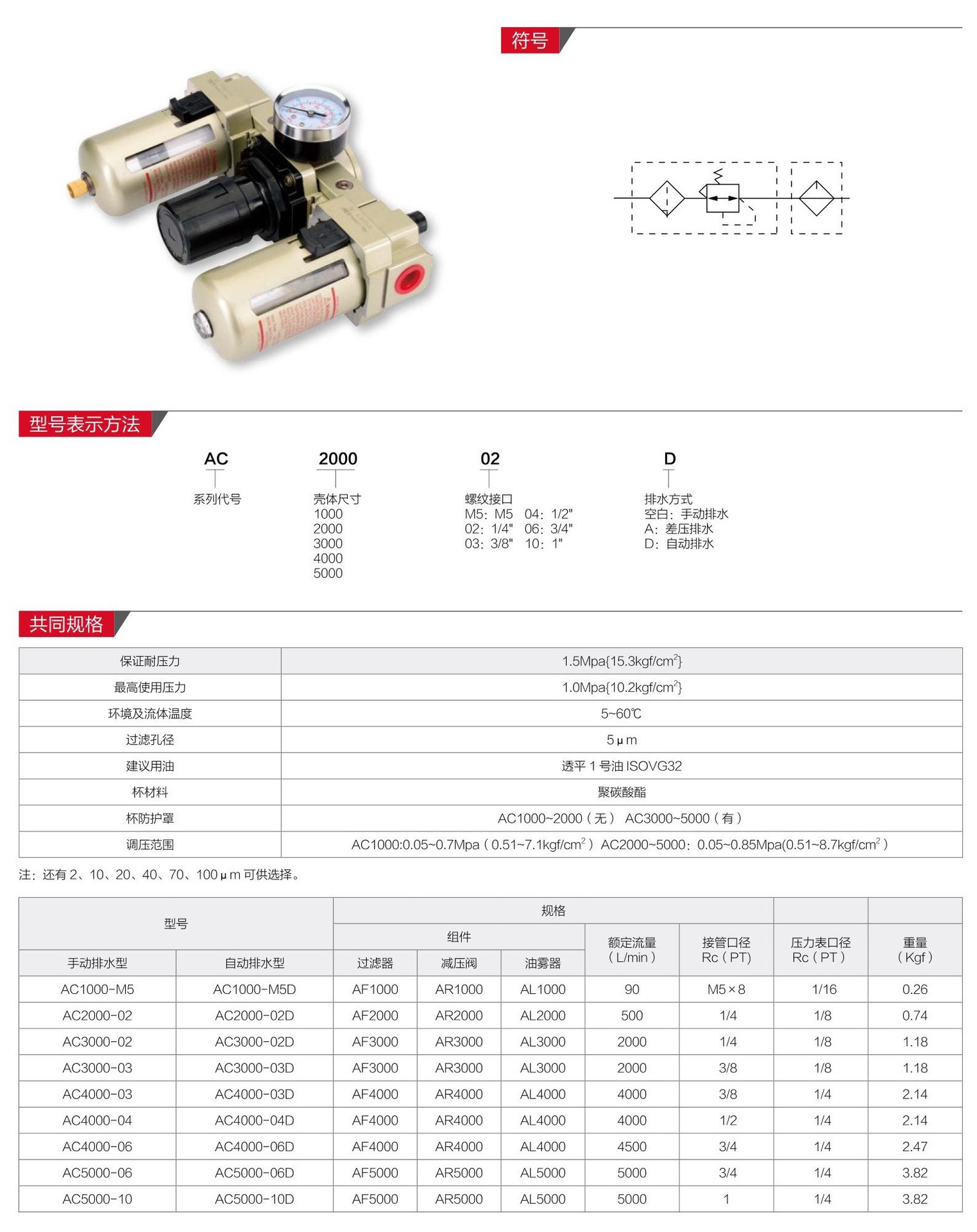 SMC型气源处理器AC3000/2000/4000/5000-0203/04/06/10油水分离器-阿里巴巴