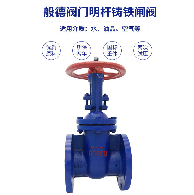 铸铁闸阀Z41T-10明杆铜密封法兰闸板阀水用手动开关阀排污用DN100-阿里巴巴