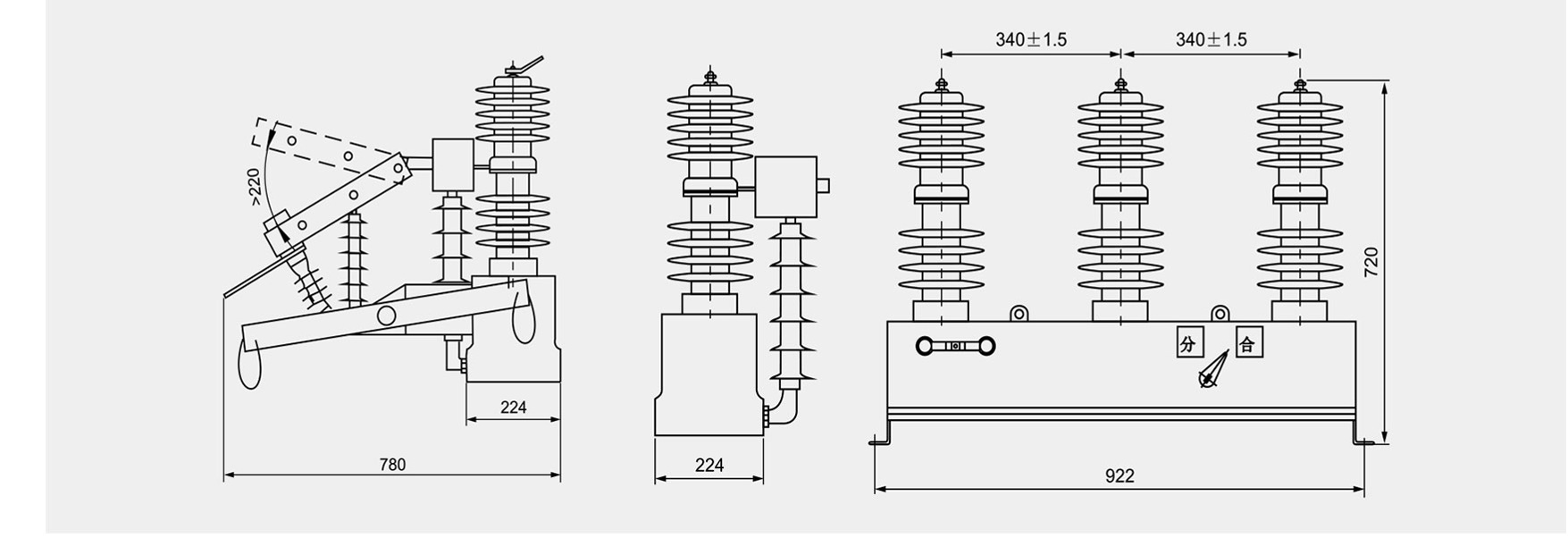 ZW32-12户外高压真空断路器ZW32-12F智能型.ZW32-12M(T) 一-阿里巴巴