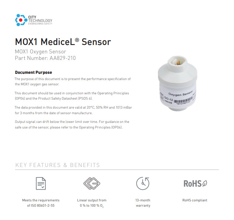 MOX1 MOX2 MOX3 MOX4 气体传感器 氧气传感器 氧电池 迈瑞呼吸机-阿里巴巴