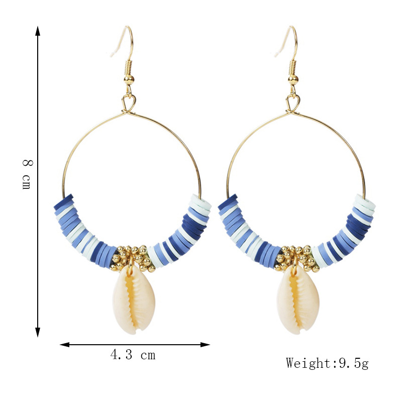 Wholesale bohemian earrings fashion soft ceramic shell beaded earrings ...