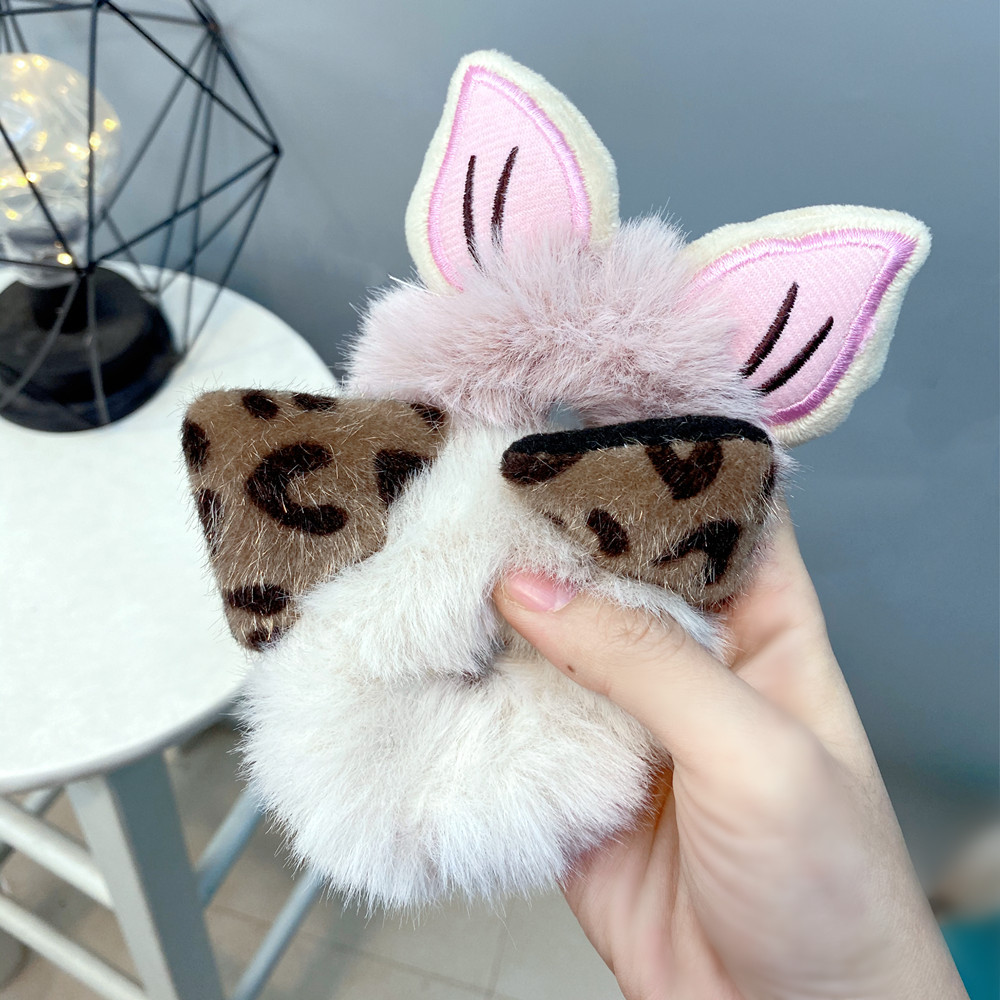 Wholesale cute cat ears plush hair ring - Nihaojewelry