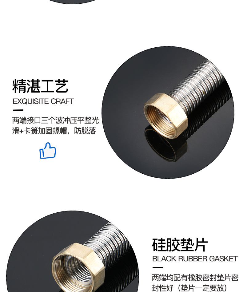 DN32波纹管304不锈钢工程专用1.2寸螺纹管金属防爆进水软管高压管-阿里巴巴