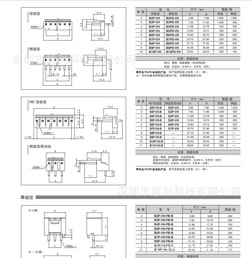 B2P-VH-FB-B(LF)(SN) JST 连接器 代理经销 原装进口 当天发货-阿里巴巴
