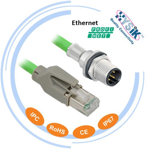 ProfiNet/EtherNet M12 D型编码4芯接口公头转RJ45以太网连接器-阿里巴巴