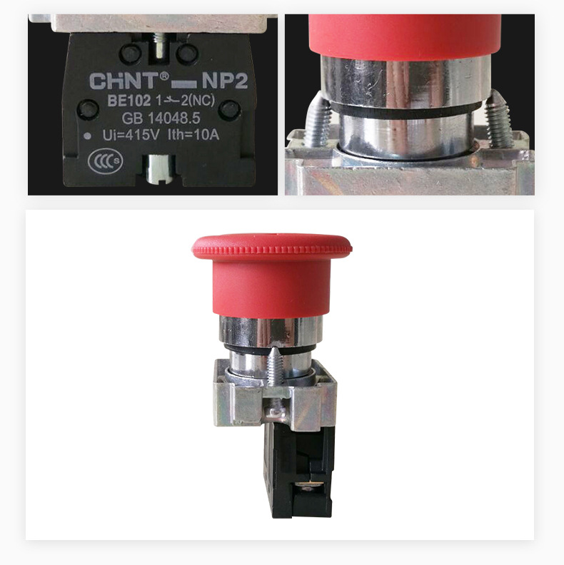 正泰急停按钮开关 NP2-BS542 紧急停止旋转复位 BE102触点1常闭-阿里巴巴