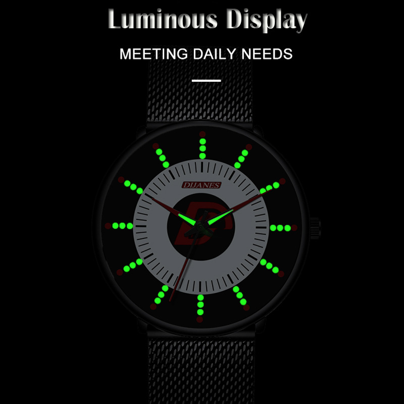 DIJANES 跨境爆款时尚男士夜光手表男款商务皮革石英表学生手表男-阿里巴巴