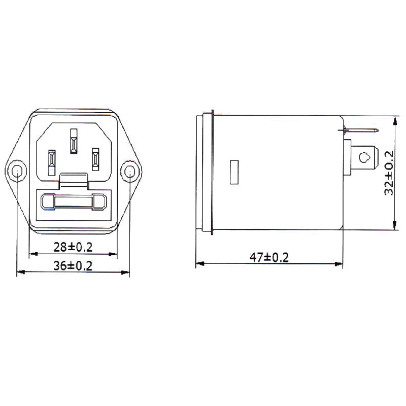 电源IEC品字插座滤波器带保险丝CW2A-10A-T 座220V电源滤波器CW1D-阿里巴巴