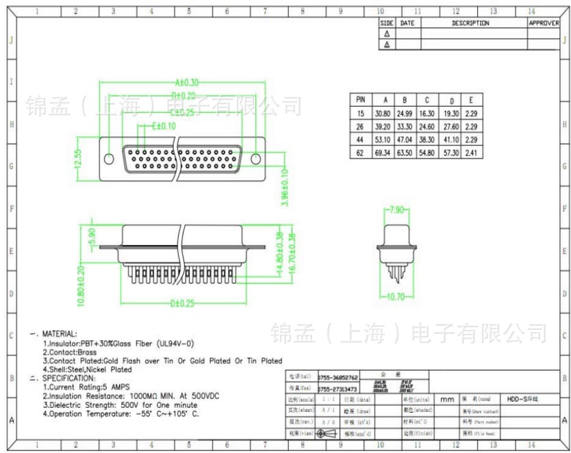 DB-44P公头 D-SUB插头 DB-44P针 黑胶 传统 三排44芯接头 焊线式-阿里巴巴