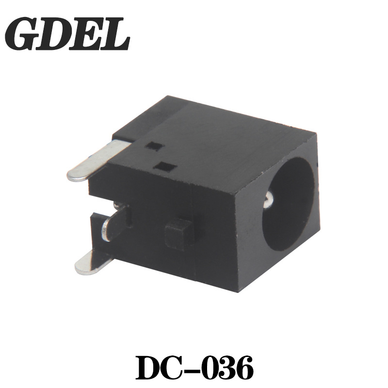 DC电源插座三脚立式直插 DC-036全塑直流充电插座母座带定位-阿里巴巴