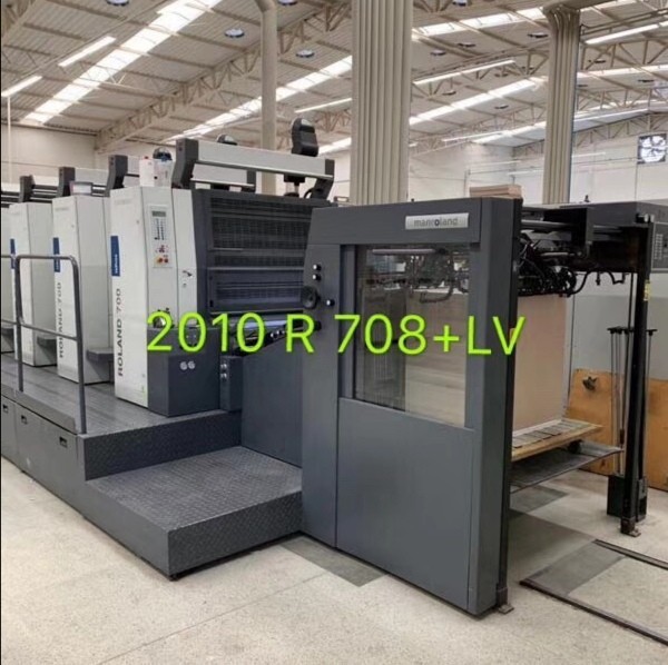 10年罗兰印刷机R708P+L对开8色+过油印刷机-阿里巴巴