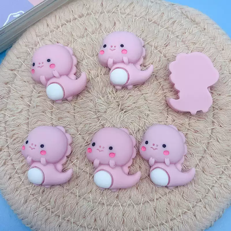 matte color baby dinosaur resin patch head rope mobile phon