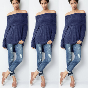 K8397欧美性感一字领带帽长袖前短后长下摆夜店-阿里巴巴