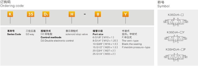 三位五通电磁阀 K35D2H-6/8 K35D2H-10/15 K35D2H-20/25-阿里巴巴