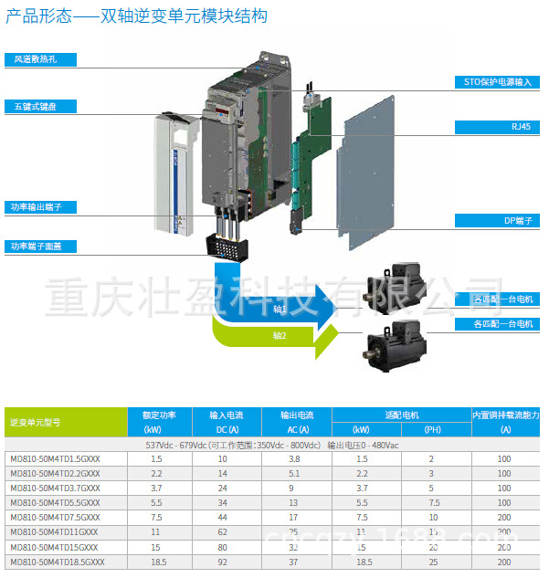 MD810-20M4T45G120 汇川MD810系列整流单元MD810-20M4T110G100-阿里巴巴