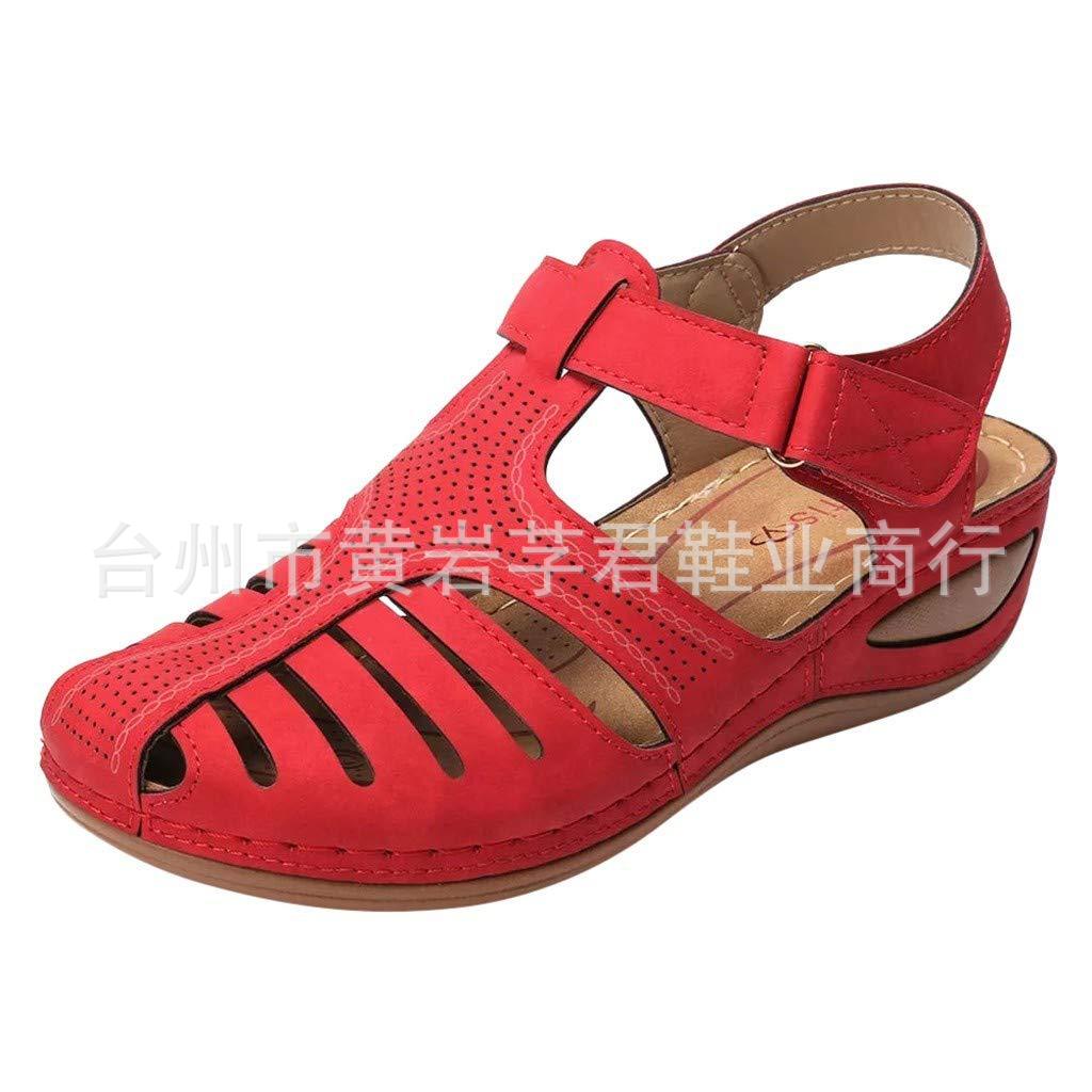 New 2020 retro women's sandals cross border anti slip hollow beach ...