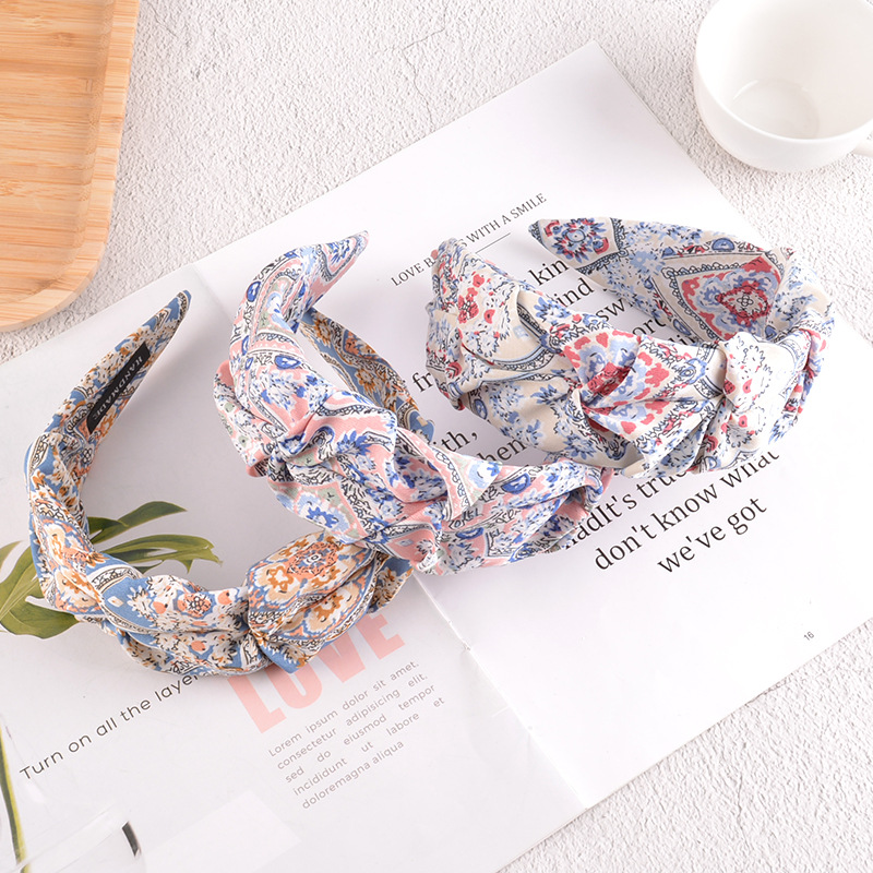 Wholesale retro fold floral headband - Nihaojewelry