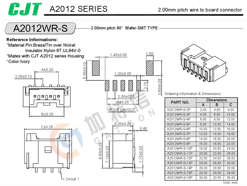 A2012WR-S-4P 连接器原装正品 卧式镀锡 4位 贴片连接器 间距2MM-阿里巴巴