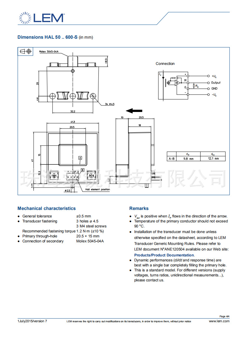 HAL系列传感器 lem莱姆HAL200-S传感器 总代全新原厂正品-阿里巴巴