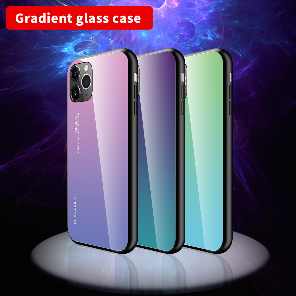 gradient glass case iphone15/13чехол多彩渐变手机壳适用-阿里巴巴