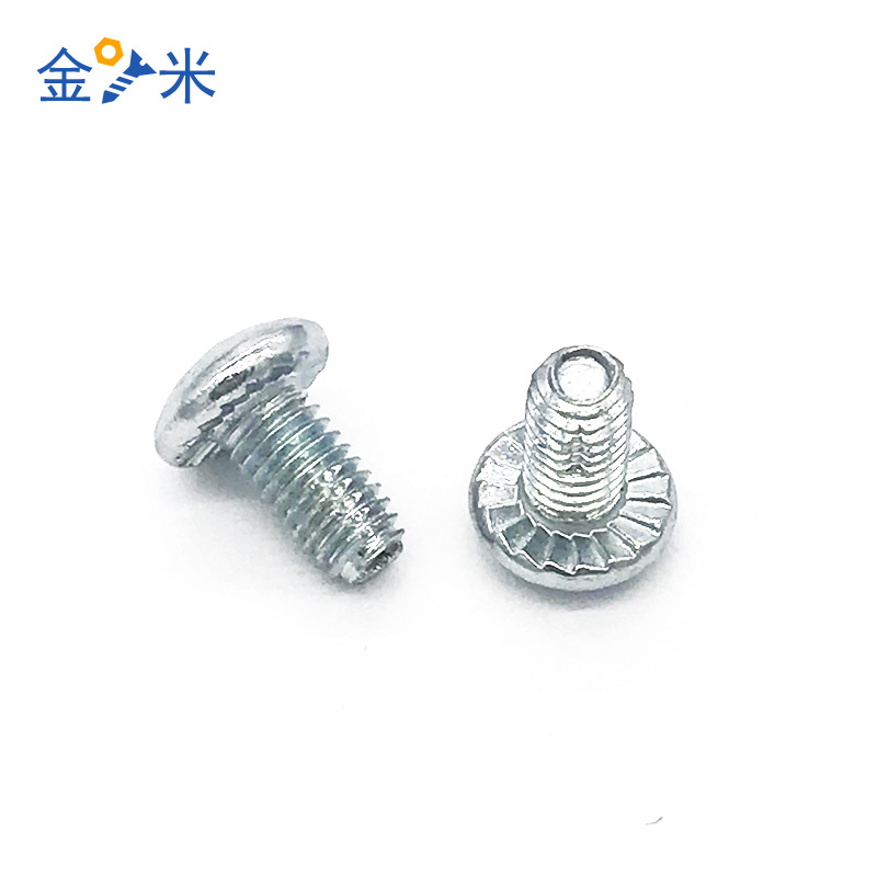 圆头防滑底纹三角牙自攻自锁螺丝-盘头滚花防松三角牙螺丝-M5*10-阿里巴巴