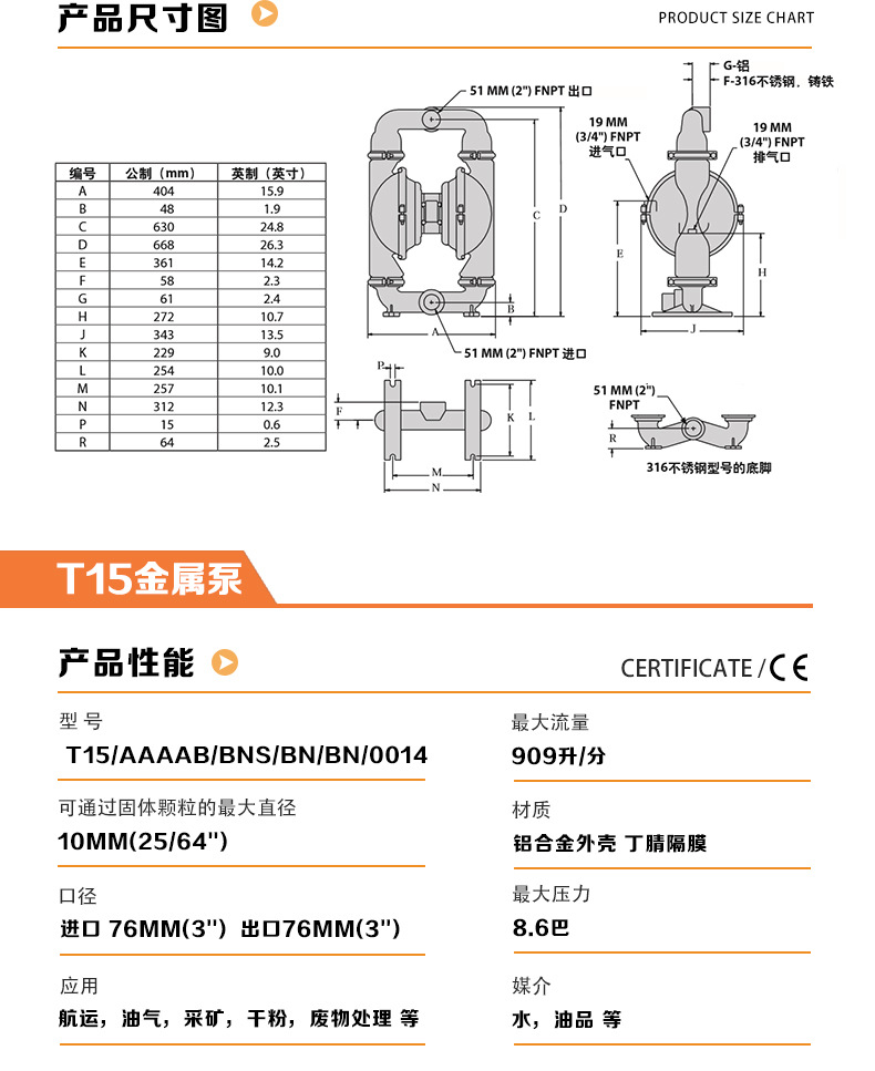 【T1,T2,T4,T8,T15】WILDEN威尔顿铝合金T系列气动隔膜泵规格齐全-阿里巴巴
