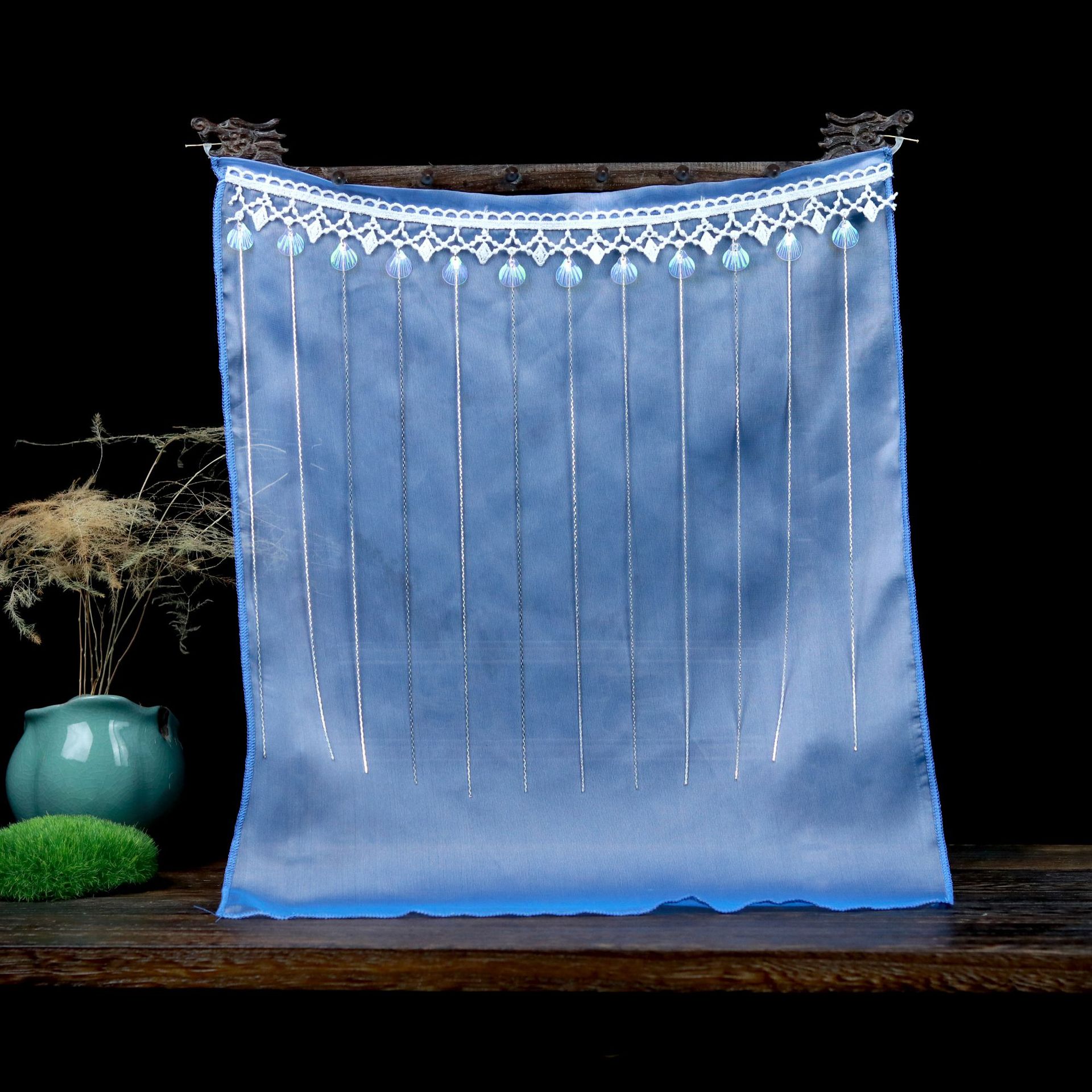 贰玥新品面纱 古风面帘吊坠雪纱遮面纱 仙气汉服面纱影视女侠饰品-阿里巴巴