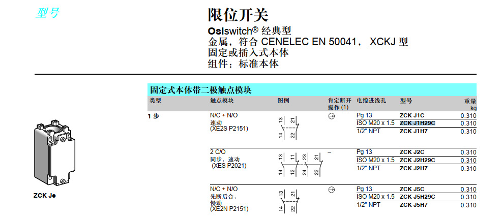 原装限位开关ZCKJ1H29C ZCK-J1H29CZCKJ1C行程开关本体不带操作头-阿里巴巴