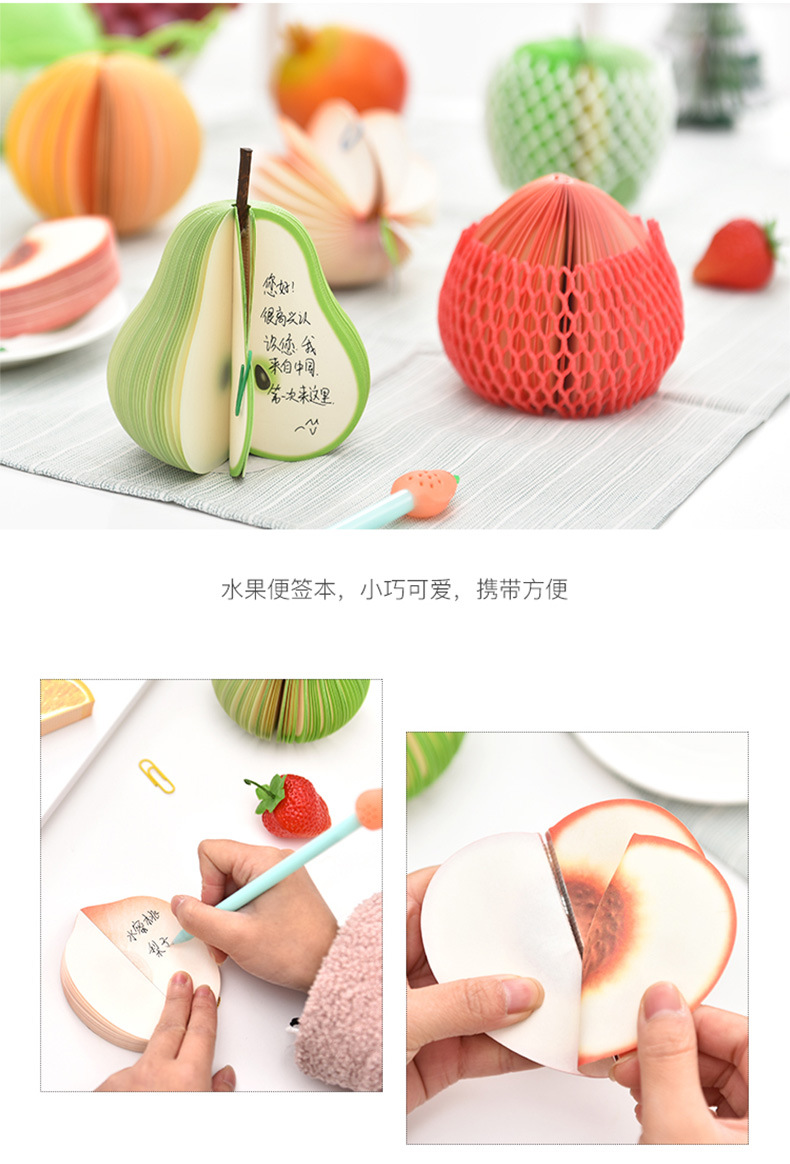 Wholesale korea creative stationery cute fruit memo post-it notes ...