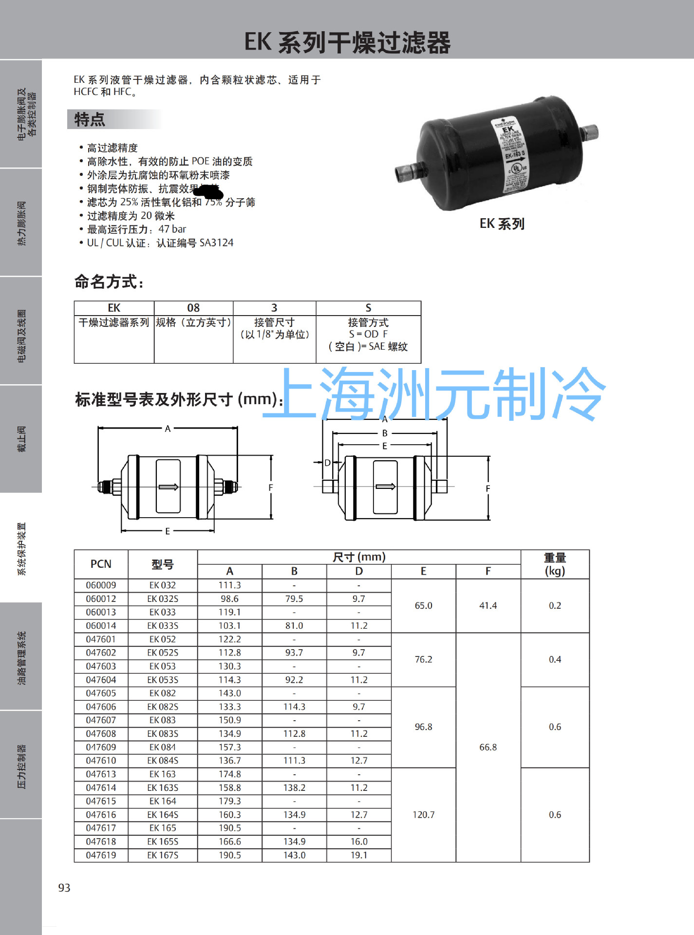 EMERSON艾默生空调 冷库 制冷机组 过滤器 EK 165 164 163 S 正品-阿里巴巴