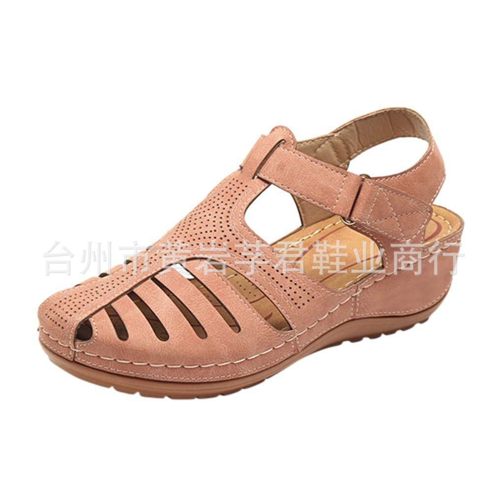 New 2020 retro women's sandals cross border anti slip hollow beach ...
