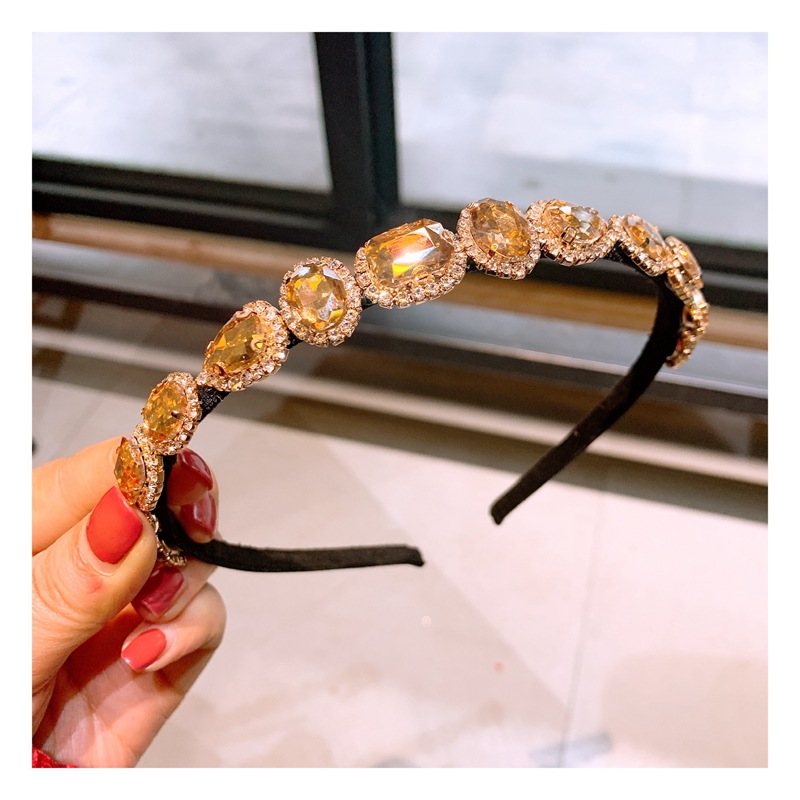 Wholesale korean baroque style gem color diamond headband wild card ...