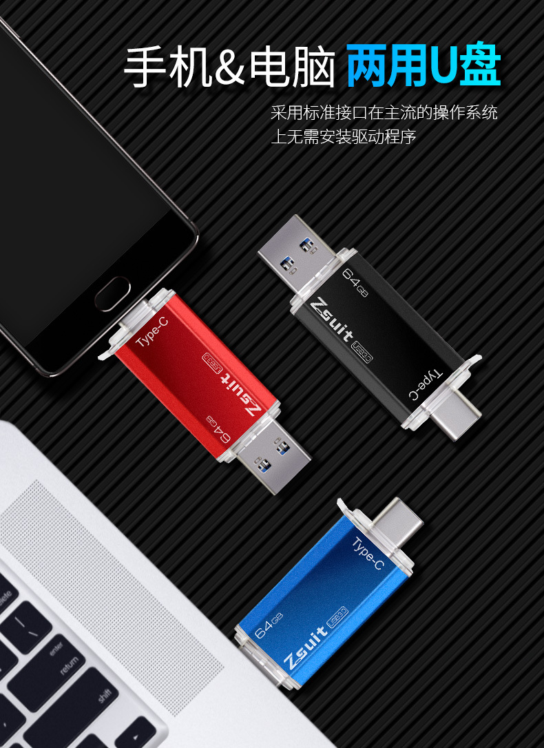 手机u盘Typ-C128G高速usb3.0两用U盘64G 32G16G闪存盘2.0高速扩展-阿里巴巴