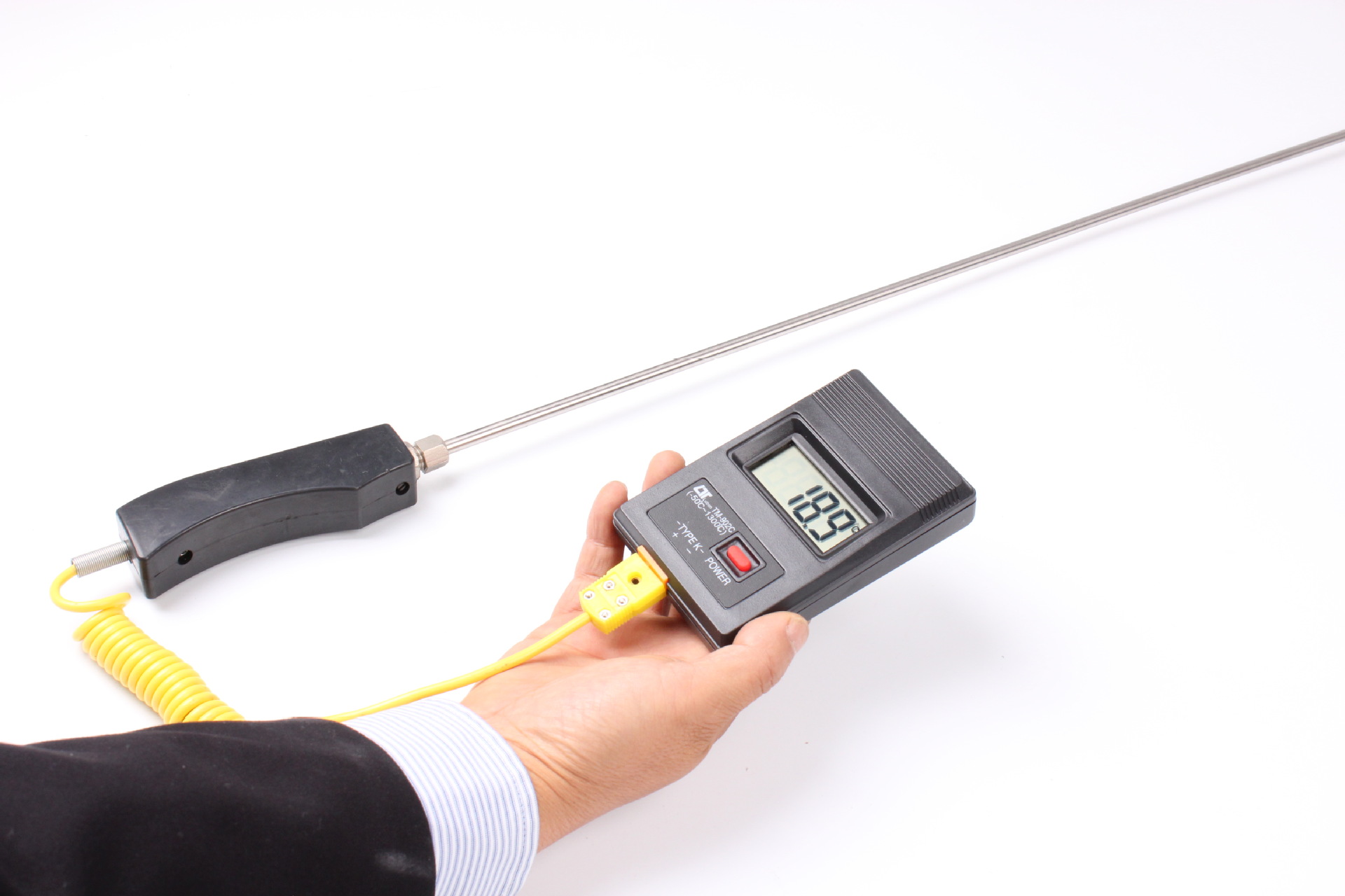 手持式铠装热电偶 K型 WRNK-187 104 手柄铝水专用温度探头传感器-阿里巴巴