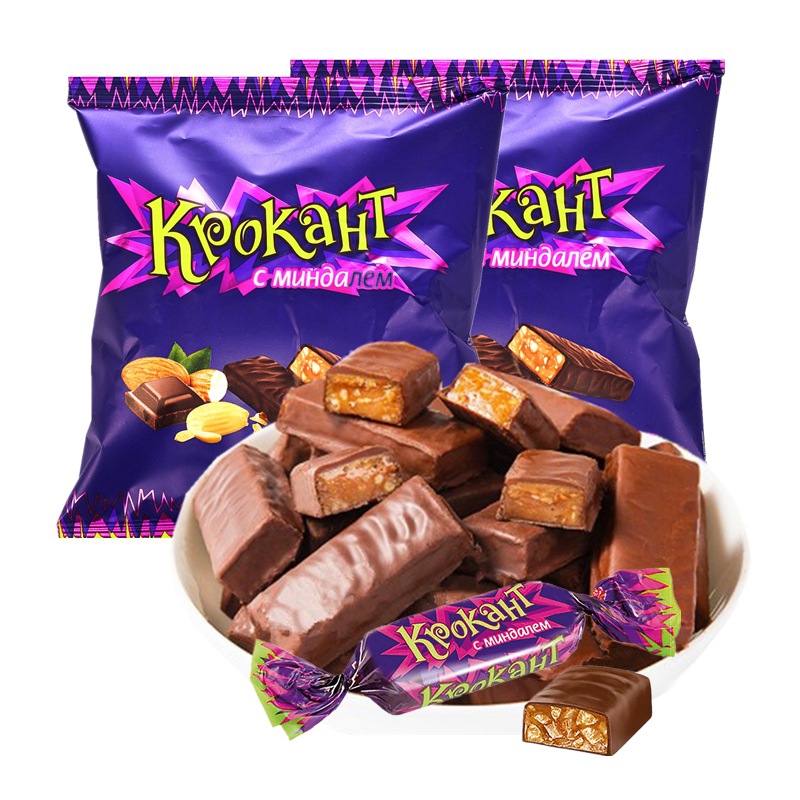 俄罗斯进口kdv紫皮糖 夹心杏仁巧克力糖500g年货包邮批发-阿里巴巴