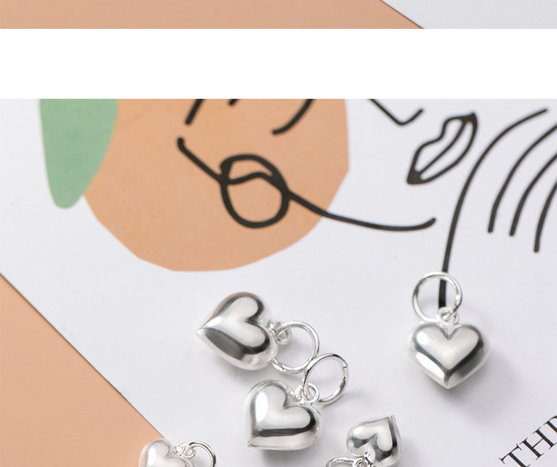 银配件批发S925银亮面光面爱心桃心吊坠挂件DIY手工饰品配件s0590-阿里巴巴