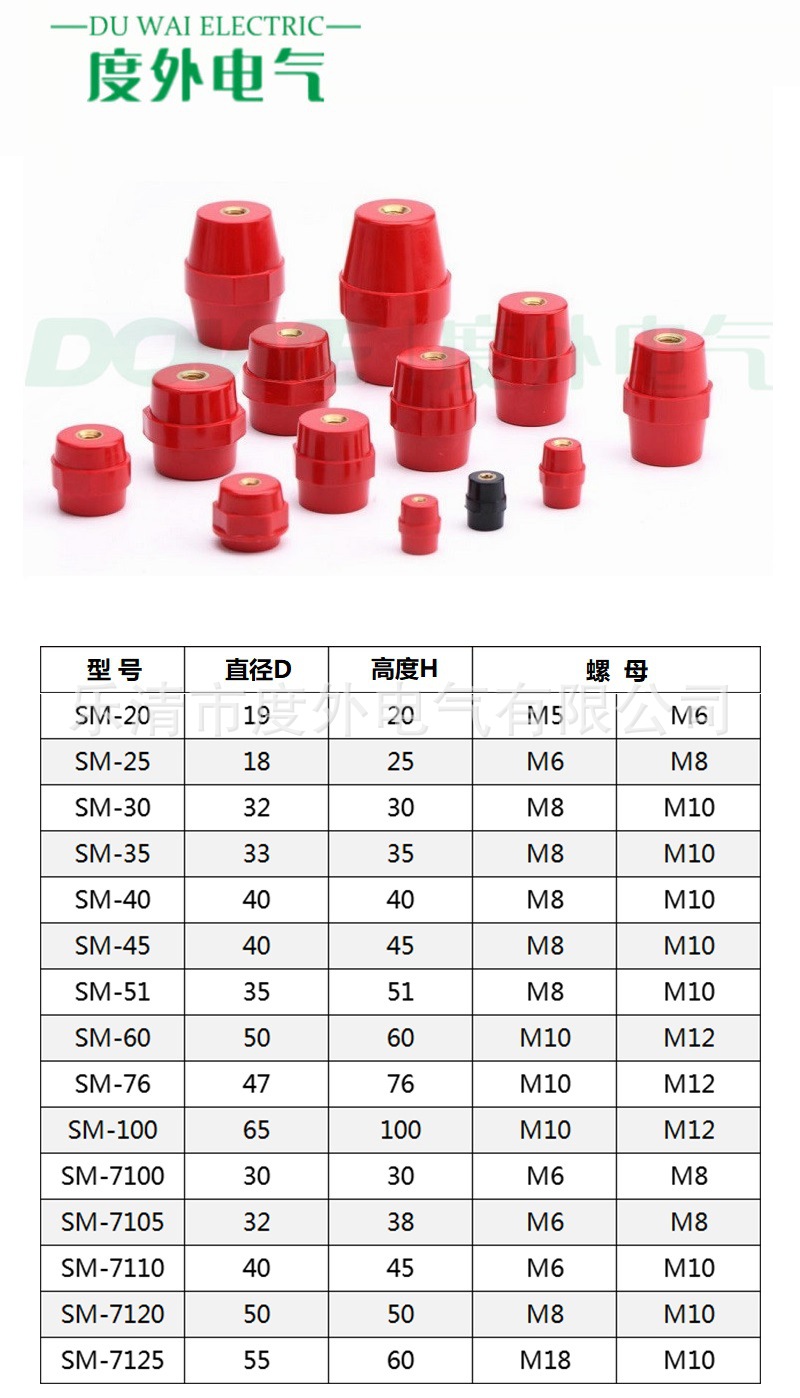 度外正品SM红色绝缘子M6*25 SM25低压支柱绝缘子 可配螺丝螺杆-阿里巴巴