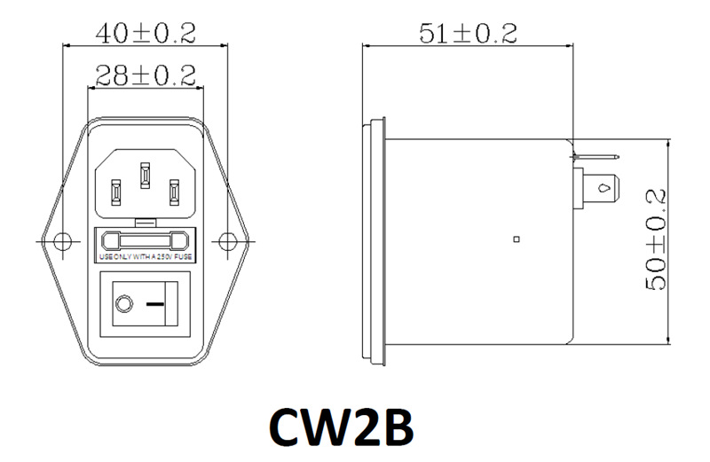 CW2B-10A-T 单相插座电源滤波器 220V 10A 6A带开关保险 原厂现货-阿里巴巴
