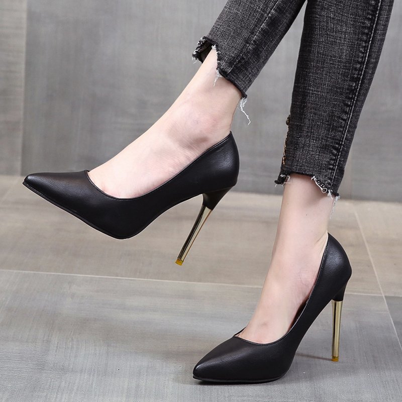 Spring 2020 new high-heeled single shoes women's European and American ...