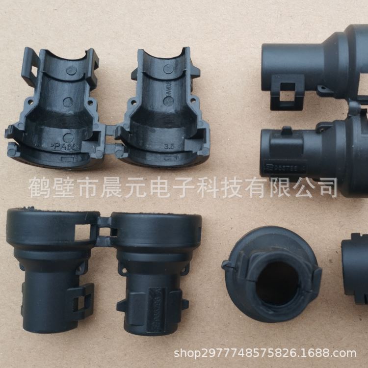 965786-1汽车连接器接插件护套圆形波纹管国产卡扣尾夹 防护塑壳-阿里巴巴