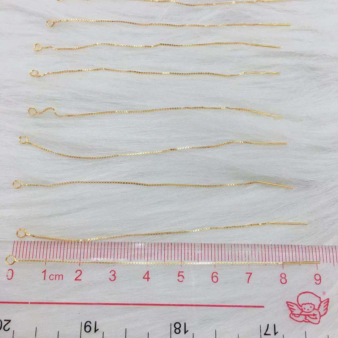 S925银DIY耳线 盒子链耳线耳针流苏耳线穿心链 饰品女银配件 批发-阿里巴巴