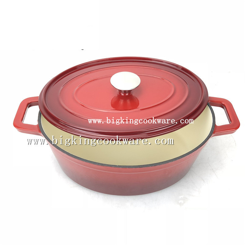 Oval enamel pot 29cm cast iron oval pot color enamel double ear stew ...