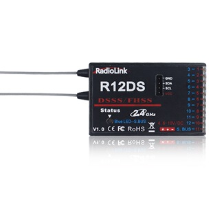 乐迪RadioLink R12DS接收机 2.4G支持SBUS十二通道双天线迷你-阿里巴巴