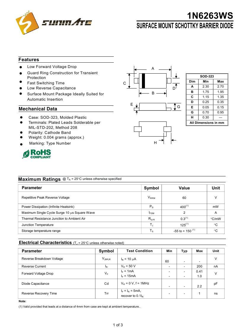 高品质 1N6263 1N6263W 1N6263WS 贴片 小信号 检波 二极管-阿里巴巴